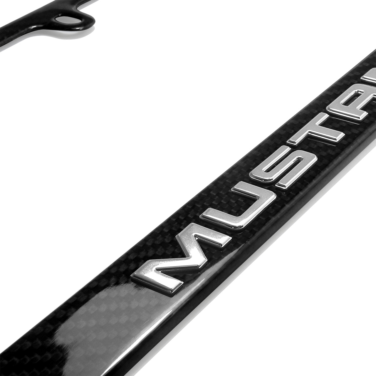 Ford Mustang Name 3d Chrome Emblem Black 100% Real Carbon Fiber License ...