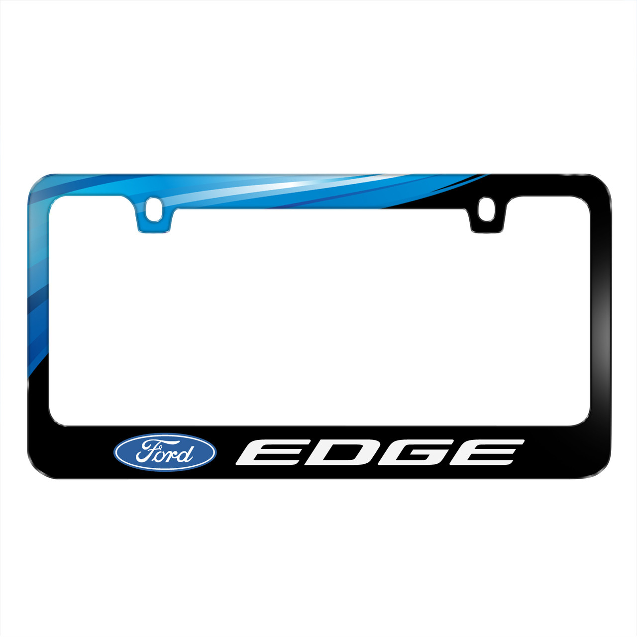 Ford Logo Edge Black Metal Graphic License Plate Frame - Car Beyond Store