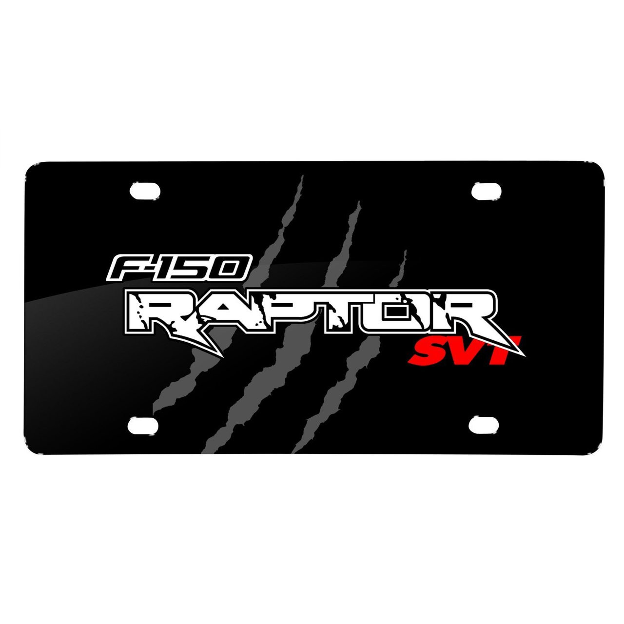 Ford F-150 Raptor SVT Claw Marks Graphic Black Acrylic License Plate ...