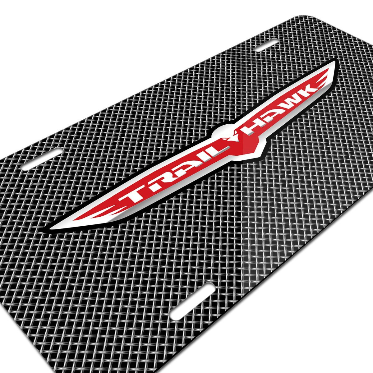 Jeep Trailhawk Mesh Grill Graphic Aluminum License Plate - Car Beyond Store