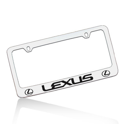 Lexus Logo Brass Chrome License Plate Frame - Car Beyond Store