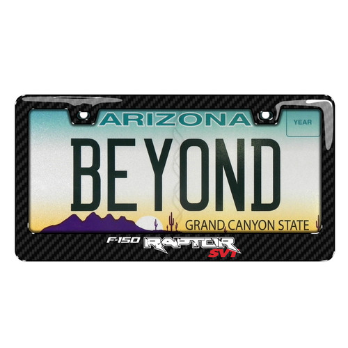 Ford F-150 Raptor SVT Black Real 3K Carbon Fiber ABS Plastic License ...