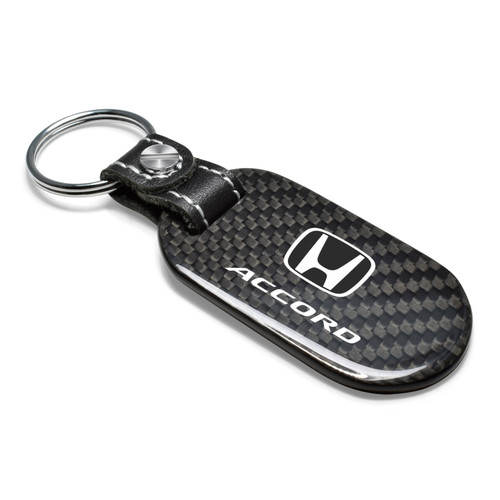 Honda Accord 100% Real Black Carbon Fiber Tag Style Key Chain - Car ...