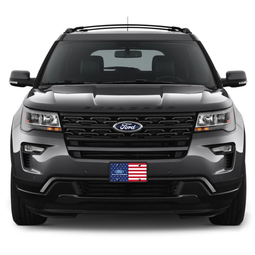 Ford Explorer Logo USA Flag Graphic Special Aluminum Metal License ...