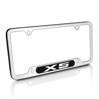 BMW X5 Mirror Chrome Stainless Steel License Plate Frame - Car Beyond Store