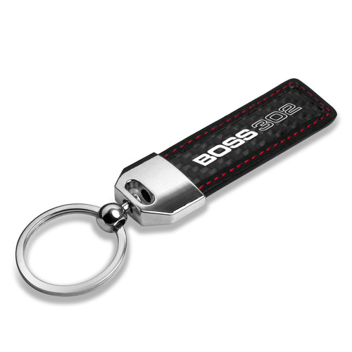 Ford Mustang Boss 302 Real Carbon Fiber Stripe Key Chain with Red ...
