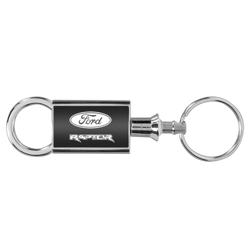 Ford F-150 Raptor Chrome Accented Black Valet Key Chain Keychain - Car ...