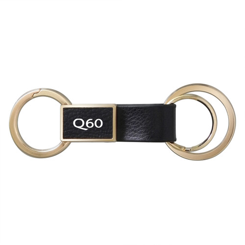 Infiniti Q60 Round Hook Leather Strip Double Ring Golden Metal Key ...