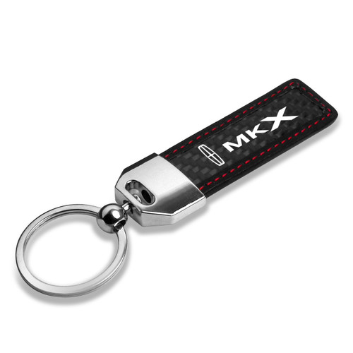 Lincoln MKX Real Carbon Fiber Stripe Key Chain with Red stitching - Car ...