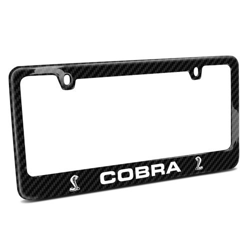 Ford Mustang Cobra Dual Logo Black Real Carbon Fiber License Plate ...