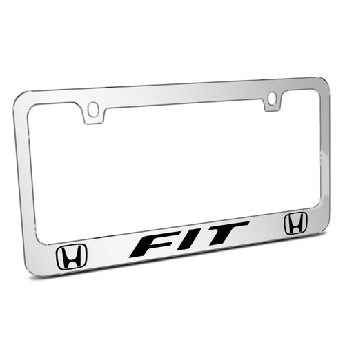 Honda Fit Dual Logo Mirror Chrome Metal License Plate Frame - Car ...