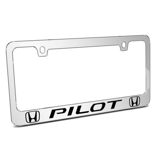 Honda Pilot Dual Logo Mirror Chrome Metal License Plate Frame - Car ...
