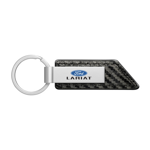 Ford F-150 Lariat Carbon Fiber Texture Black PU Leather Strap Key Chain ...