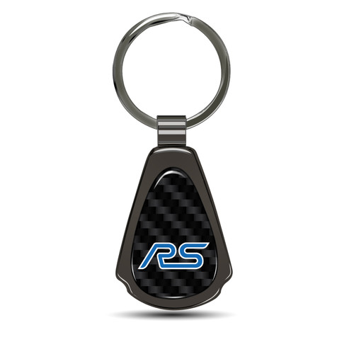 Ford Focus RS Real Black Carbon Fiber Gunmetal Black Metal Teardrop Key ...