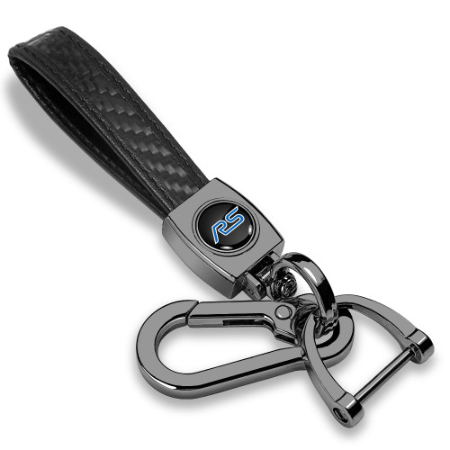 Ford Focus RS Logo in Black on Real Carbon Fiber Loop-Strap Dark ...