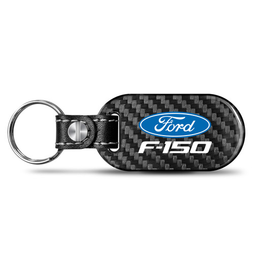 Ford F-150 100% Real Black Carbon Fiber Tag Style Key Chain - Car ...
