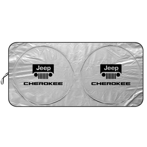 Jeep Cherokee Universal Fit One-Piece Easy Folding Silver Reflective ...