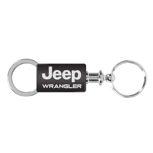 Jeep Wrangler Black Logo Metal Aluminum Valet Pull Apart Key Chain Ring ...