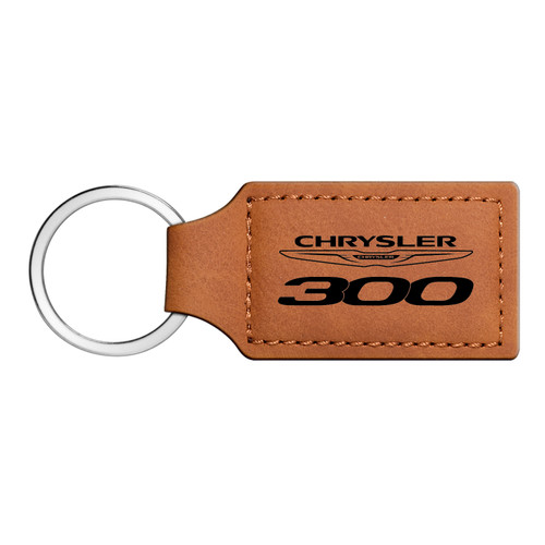 Chrysler 300 Rectangular Brown Leather Key Chain - Car Beyond Store