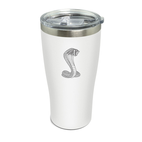 Ford Cobra Laser Etched Logo White Stainless Steel Travel Tumbler Mug ...