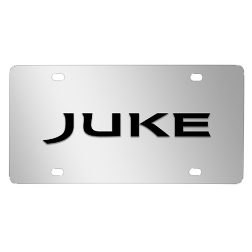 Nissan Juke 3D Black Logo Mirror Chrome Stainless Steel License Plate ...