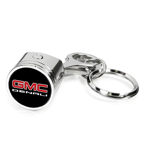 GMC Denali Engine Piston Style Chrome Metal Key Chain - Car Beyond Store