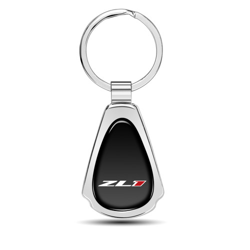 Chevrolet Camaro ZL1 Black Dome Chrome Metal Teardrop Key Chain - Car ...