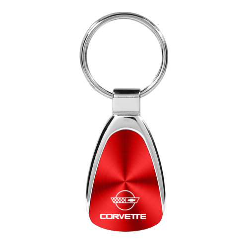 Corvette 1 Red and Chrome Teardrop keychains - Car Beyond Store