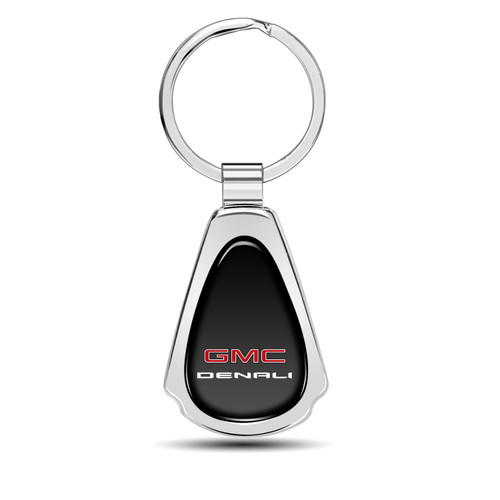GMC Denali Black Dome Chrome Metal Teardrop Key Chain - Car Beyond Store