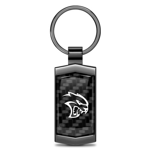 Dodge SRT Hellcat Real Black Carbon Fiber Gunmetal Black Metal Case Key ...