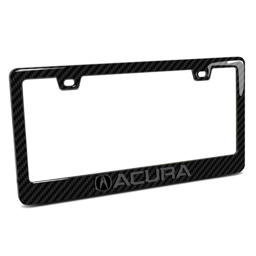 Acura Logo in 3D Gray Letters on Black Real 3K Carbon Fiber Finish ABS ...