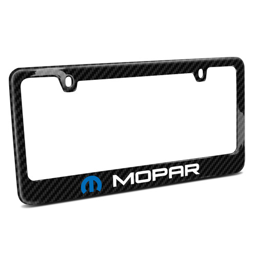 Mopar Black Real 3K Carbon Fiber Glossy Finish License Plate Frame - Car Beyond Store