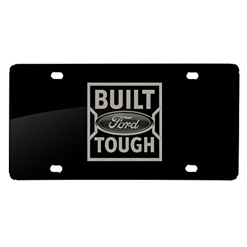 Ford Built Ford Tough Laser Mark Matt-Look Black Acrylic License Plate ...