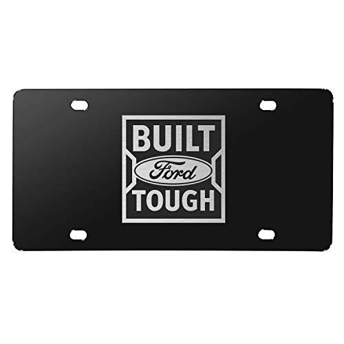 iPick Image - 3D Logo Black Stainless Steel License Plate - Built Ford ...