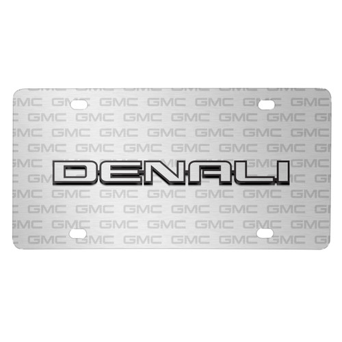 GMC Denali 3D Nameplate on Logo Pattern Brushed Aluminum License Plate ...
