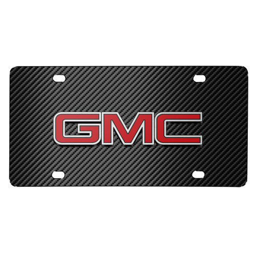 GMC Red 3D Logo Inlay on Black Carbon Fiber Pattern Stainless Steel ...