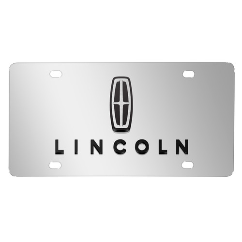 Lincoln 3D Dual Logo Mirror Chrome Stainless Steel License Plate - Car ...