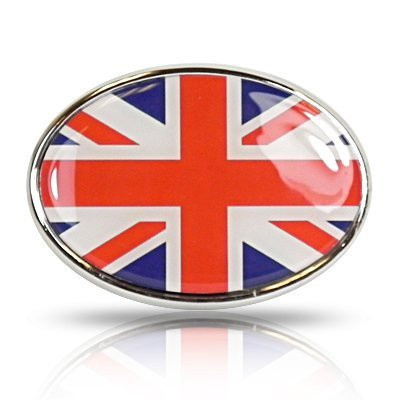 British Flag Union Jack Oval Shape Metal Car Emblem - Car Beyond Store