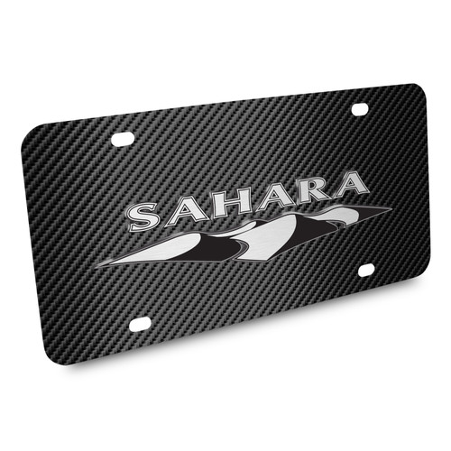 Jeep Sahara 3D Logo on Black Carbon Fiber Patten Stainless Steel ...