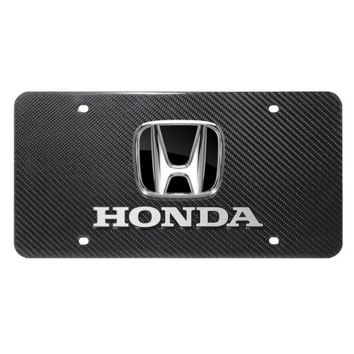 Honda 3D Black Logo Dual 100% Real Carbon Fiber License Plate - Car ...