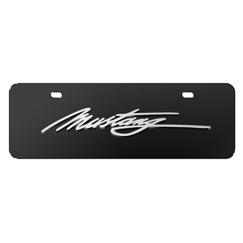 Ford Mustang Script 3D Logo 12" x 4.25" European Look Black Half-Size ...