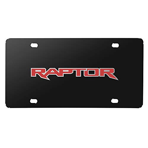 Ford 150 Raptor in Red 3D Black Stainless Steel License Plate - Car ...