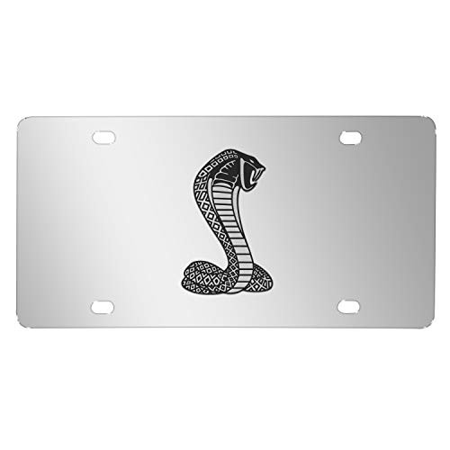 Ford Mustang Cobra 3D Mirror Chrome Stainless Steel License Plate - Car ...