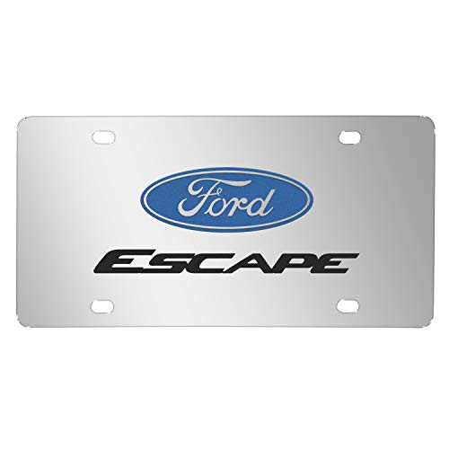 Ford Escape 3D Dual Logo Mirror Chrome Stainless Steel License Plate ...