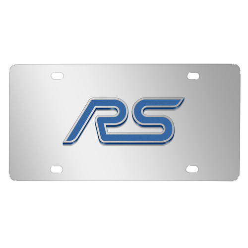 Ford Focus RS 3D Mirror Chrome Stainless Steel License Plate - Car ...