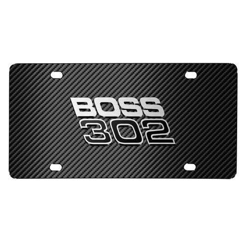 Ford Boss 302 3D Logo on Black Carbon Fiber Patten Stainless Steel ...