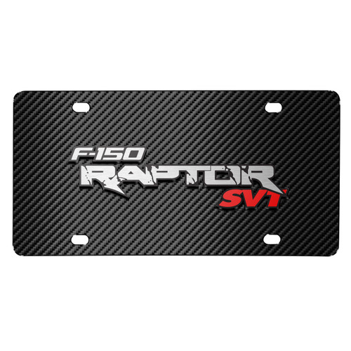 Ford F-150 Raptor SVT 3D Logo Black Carbon Fiber Patten Steel License ...