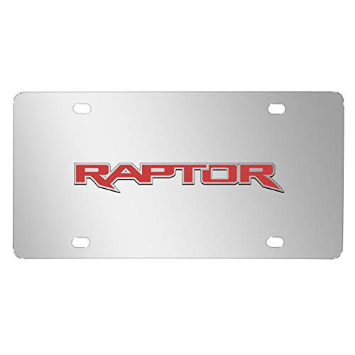 Ford 150 Raptor in Red 3D Mirror Chrome Stainless Steel License Plate ...