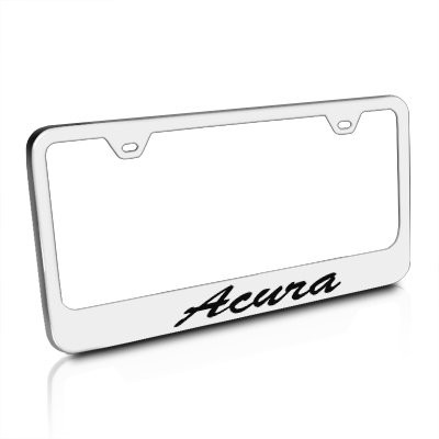 Acura Script Polished Stainless Steel License Plate Frame - Car Beyond ...