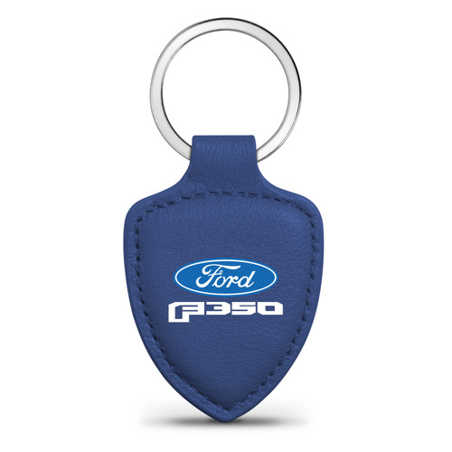 Ford F350 Blue Genuine Leather Shield-Style LED Printed Logo Key Chain ...
